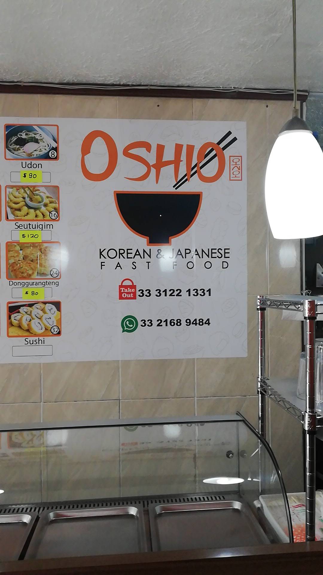 Menu at Oshio Korean & Japanese Food restaurant, Guadalajara