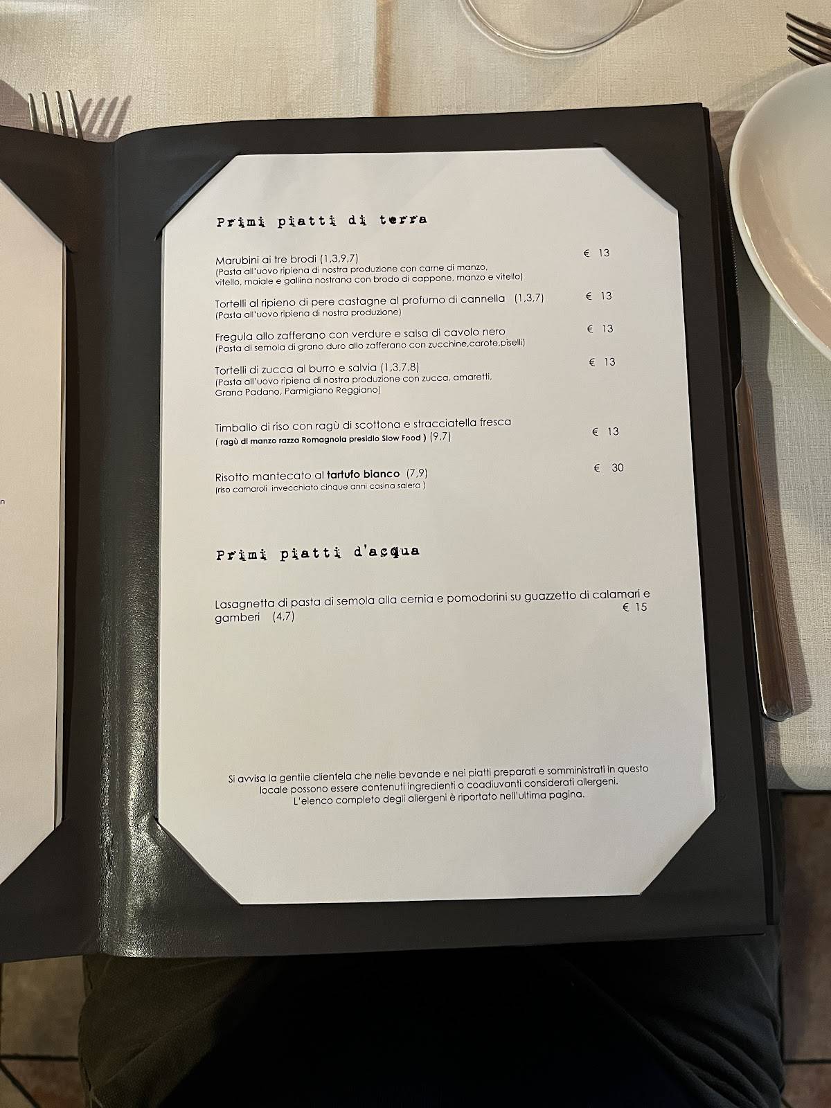 Menu da Osteria del Miglio 2.10 ristorante, Pieve San Giacomo
