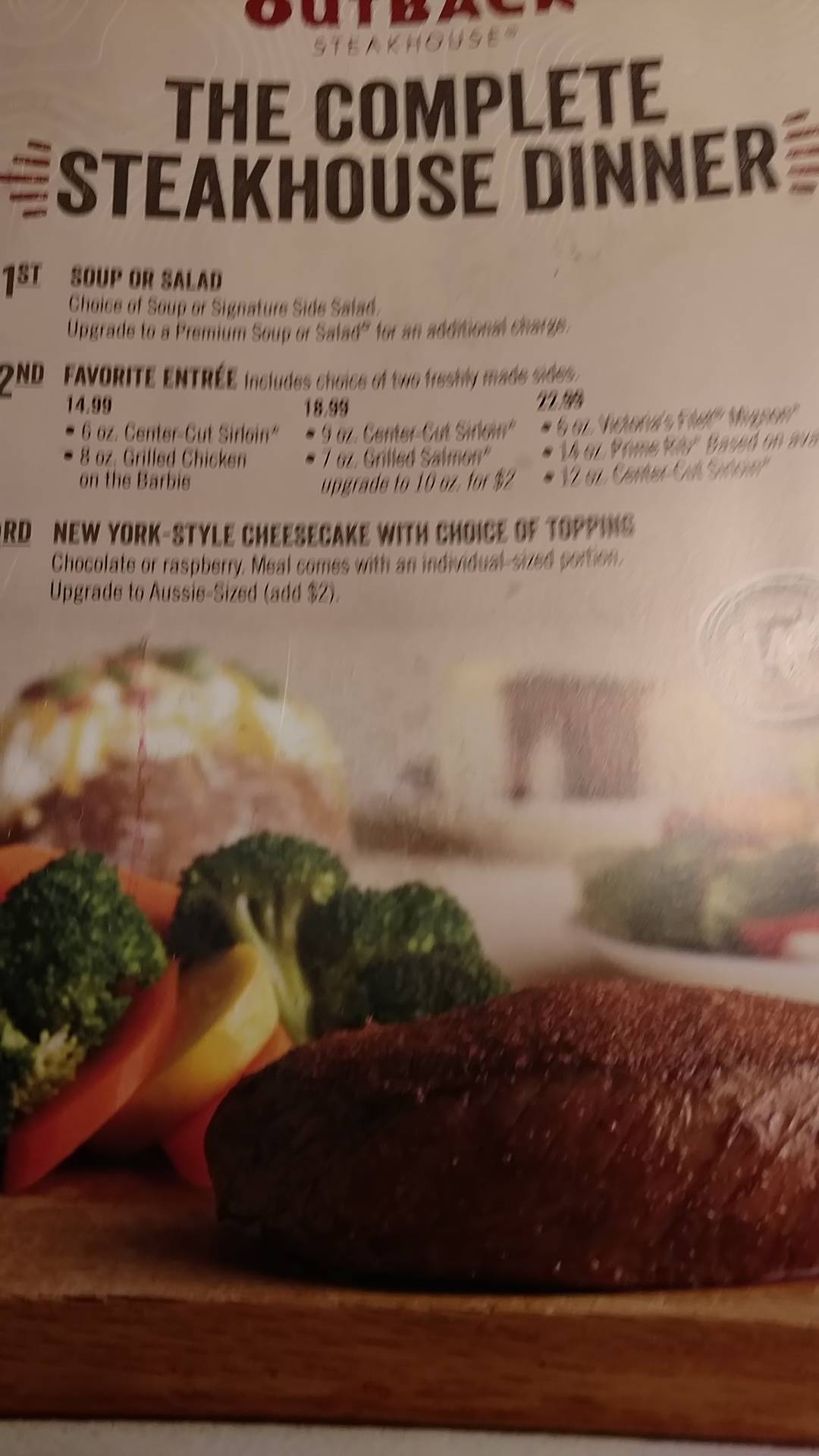 Menu at Outback Steakhouse, Ocala, E Silver Springs Blvd