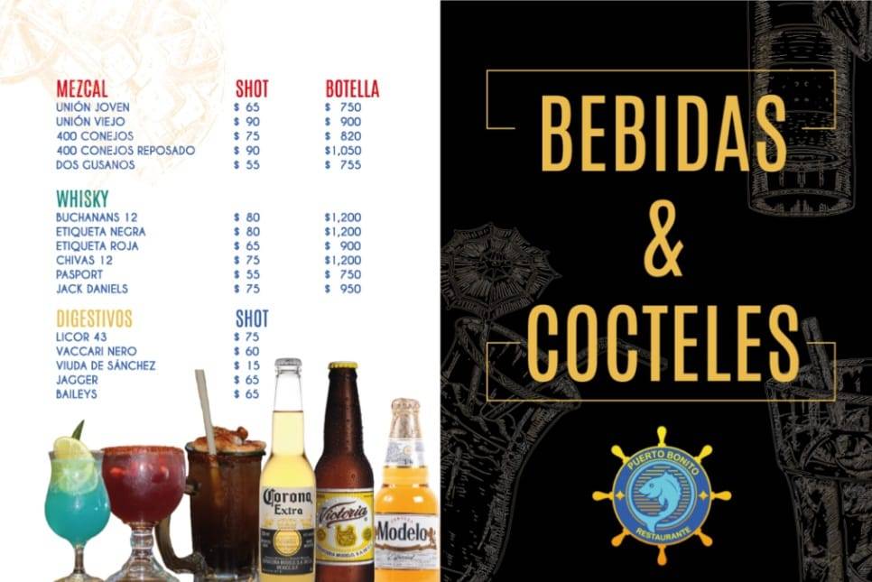 Menu at PUERTO BONITO restaurant, San Nicolás de los Garza