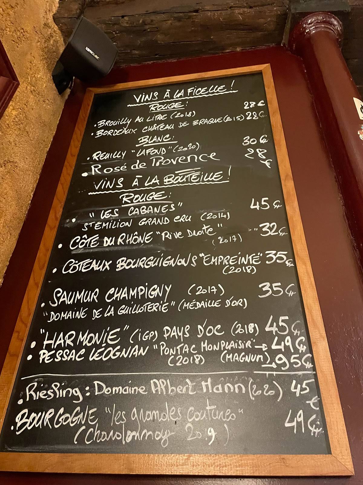 Menu at La Tour Montlhéry - Chez Denise restaurant, Paris, 5 Rue des ...