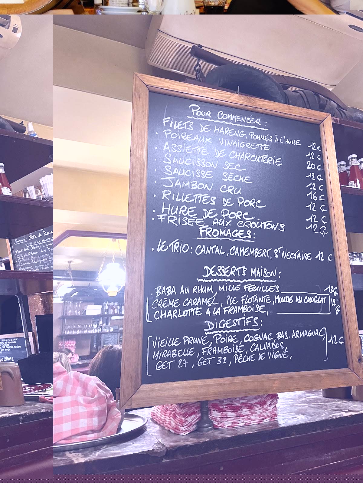 Menu at La Tour Montlhéry - Chez Denise restaurant, Paris, 5 Rue des ...