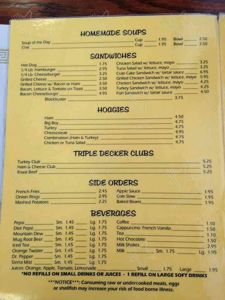 Menu at Path Valley Family Restaurant, Spring Run