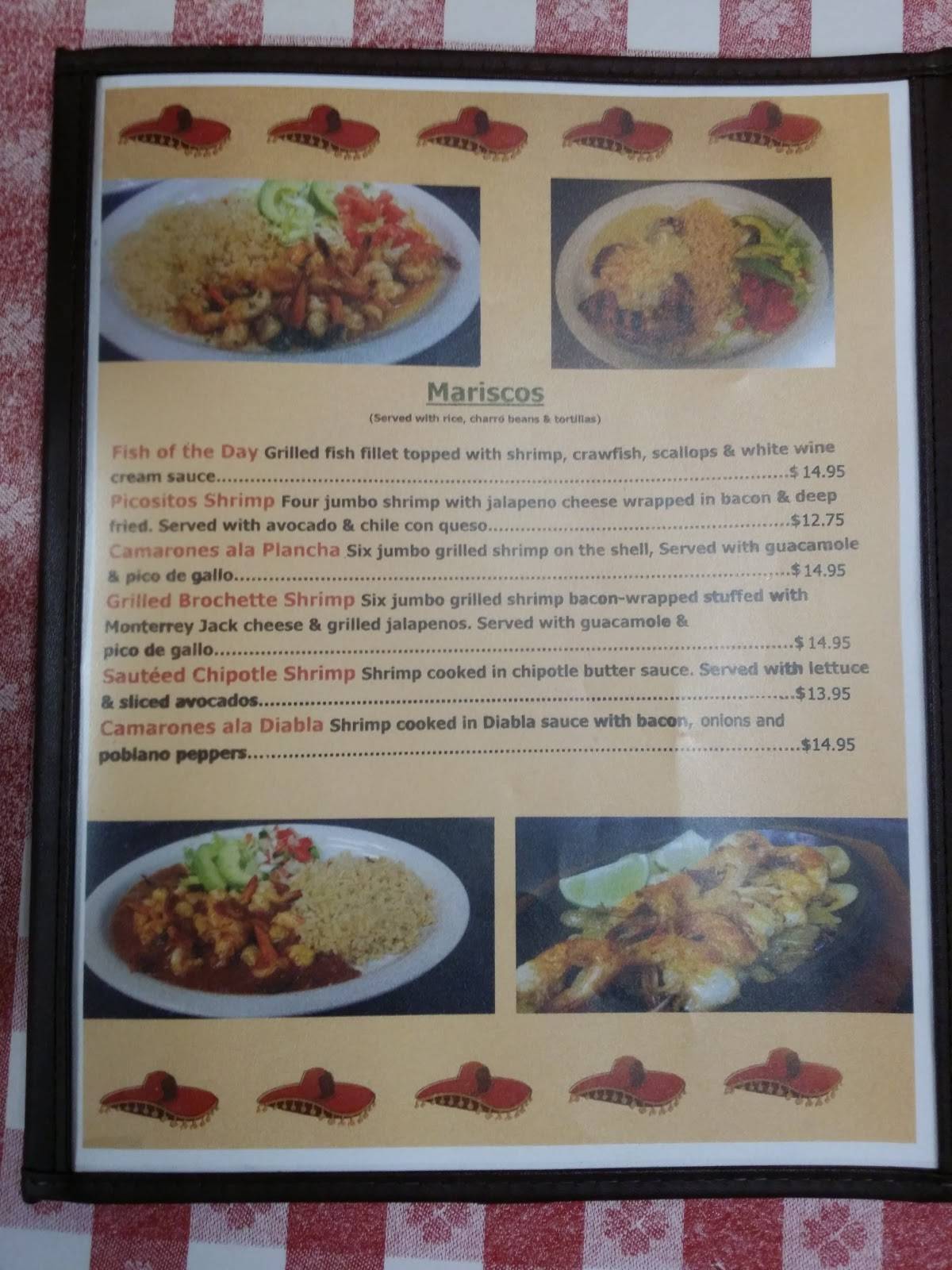 Menu at Picositos Mexican Restaurant, Pinehurst
