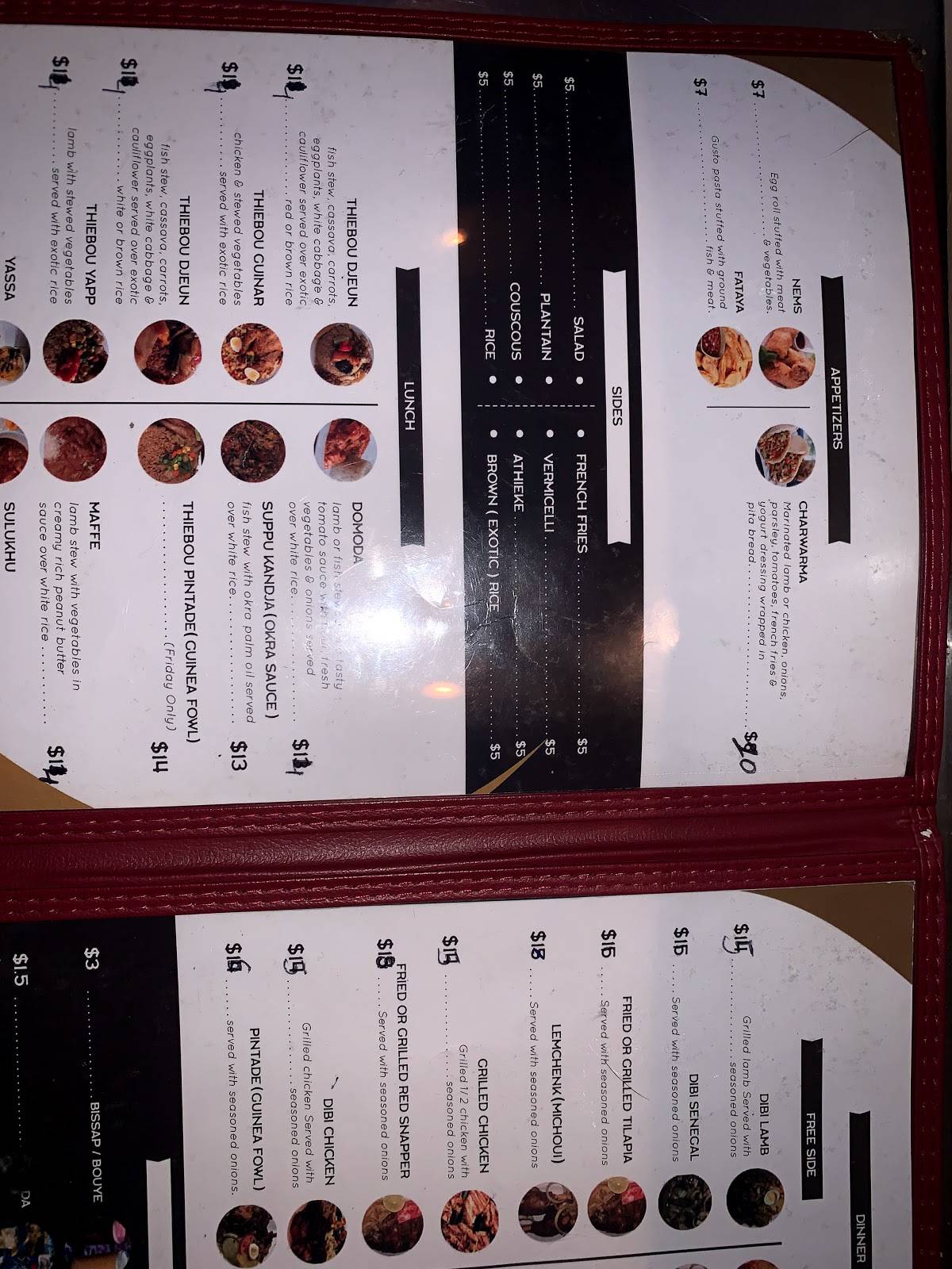 Menu at Pikine restaurant, New York City