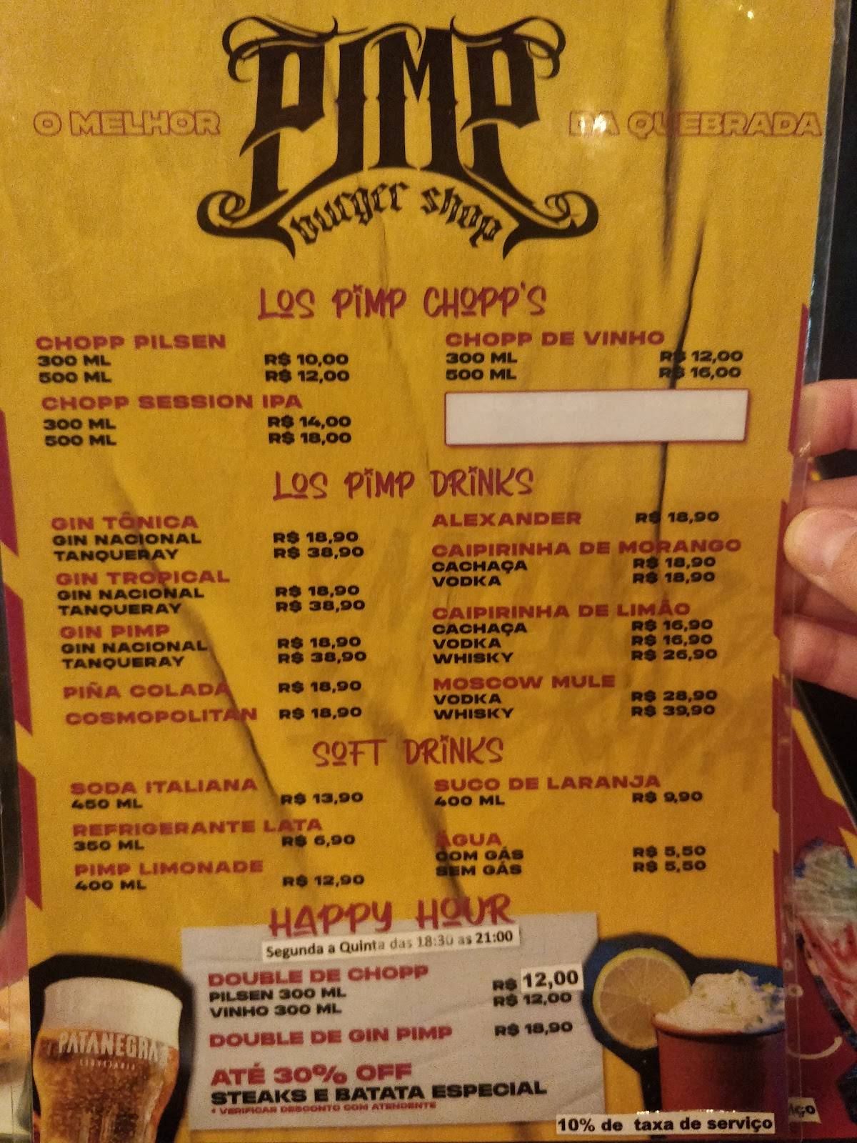 Menu at Pimp Burger Água Verde restaurant, Curitiba