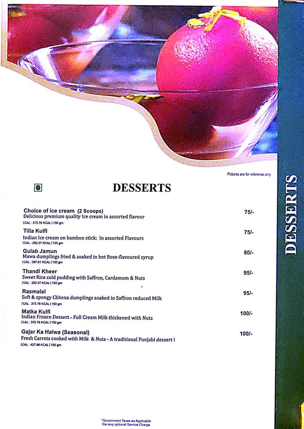 Menu at Pind Balluchi Mantri Square Mall Malleshwaram Bangalore, Bengaluru