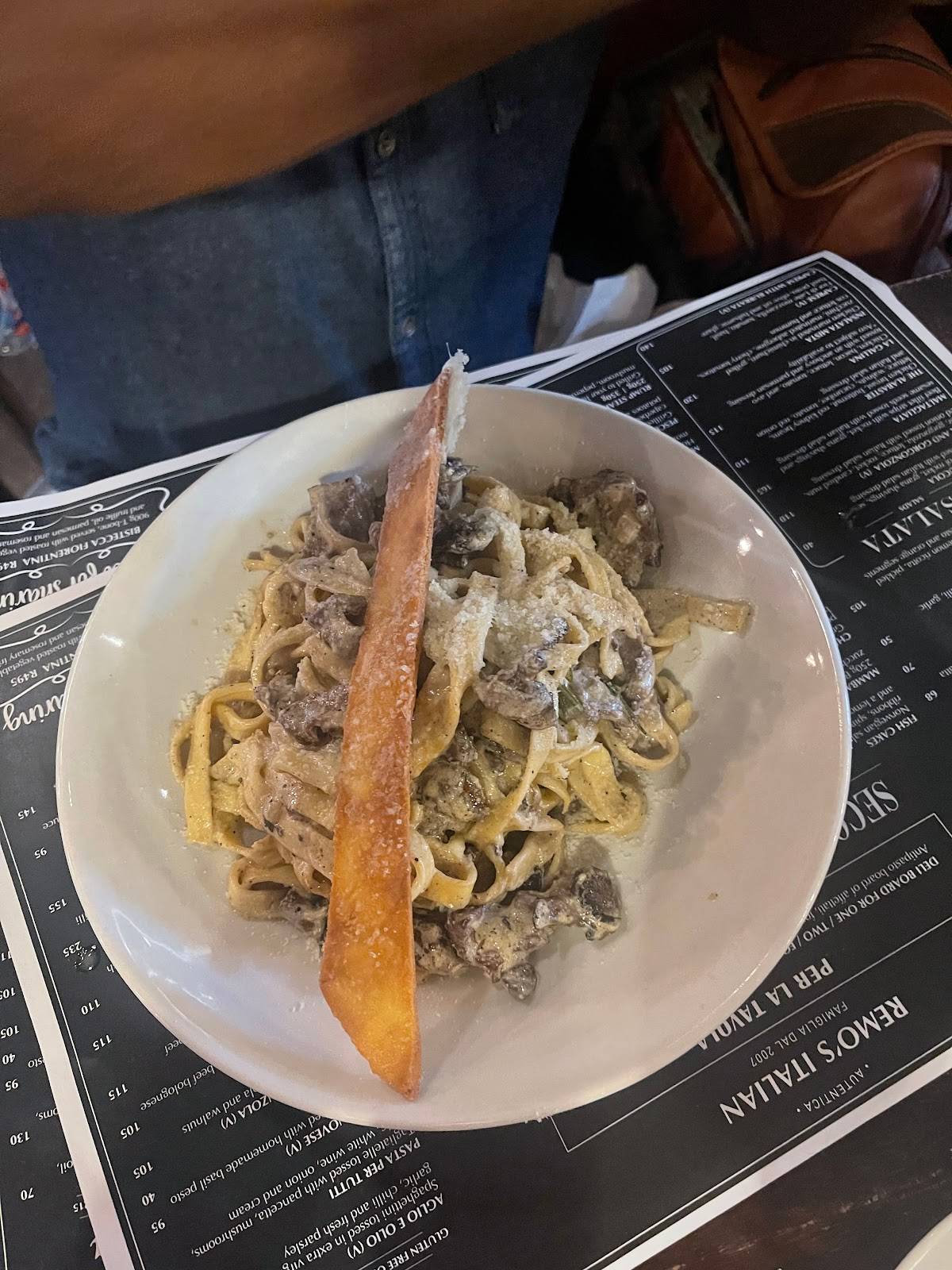 Menu at Remo's Italian restaurant, Port Elizabeth