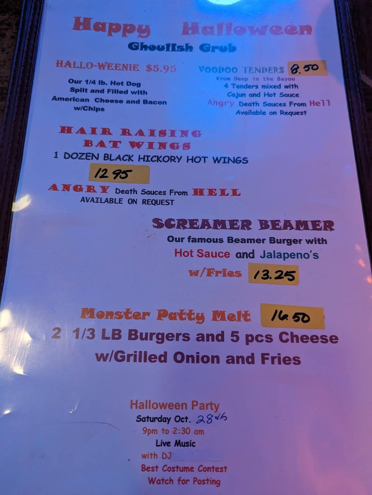Menu at Post & Beam pub & bar, Cleveland