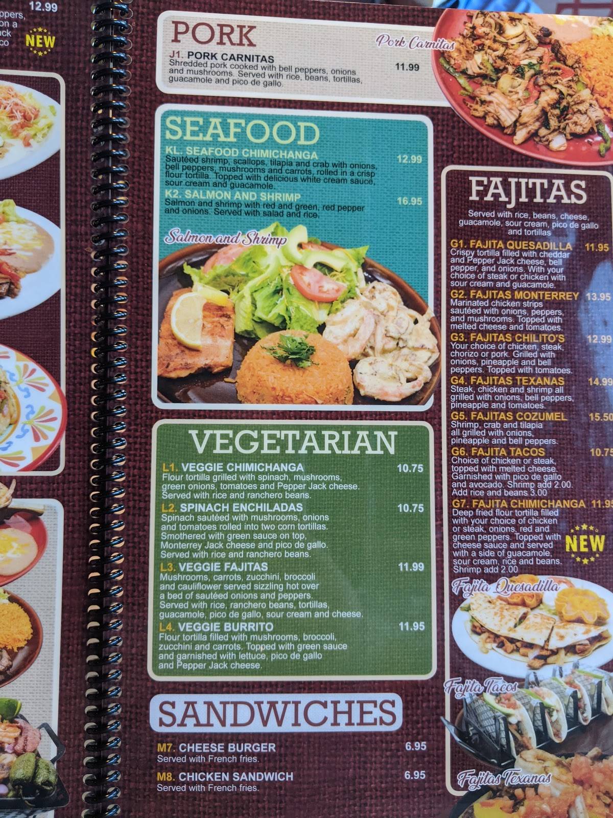 Menu at Chilito's Mexican Bar And Grill, Waterloo