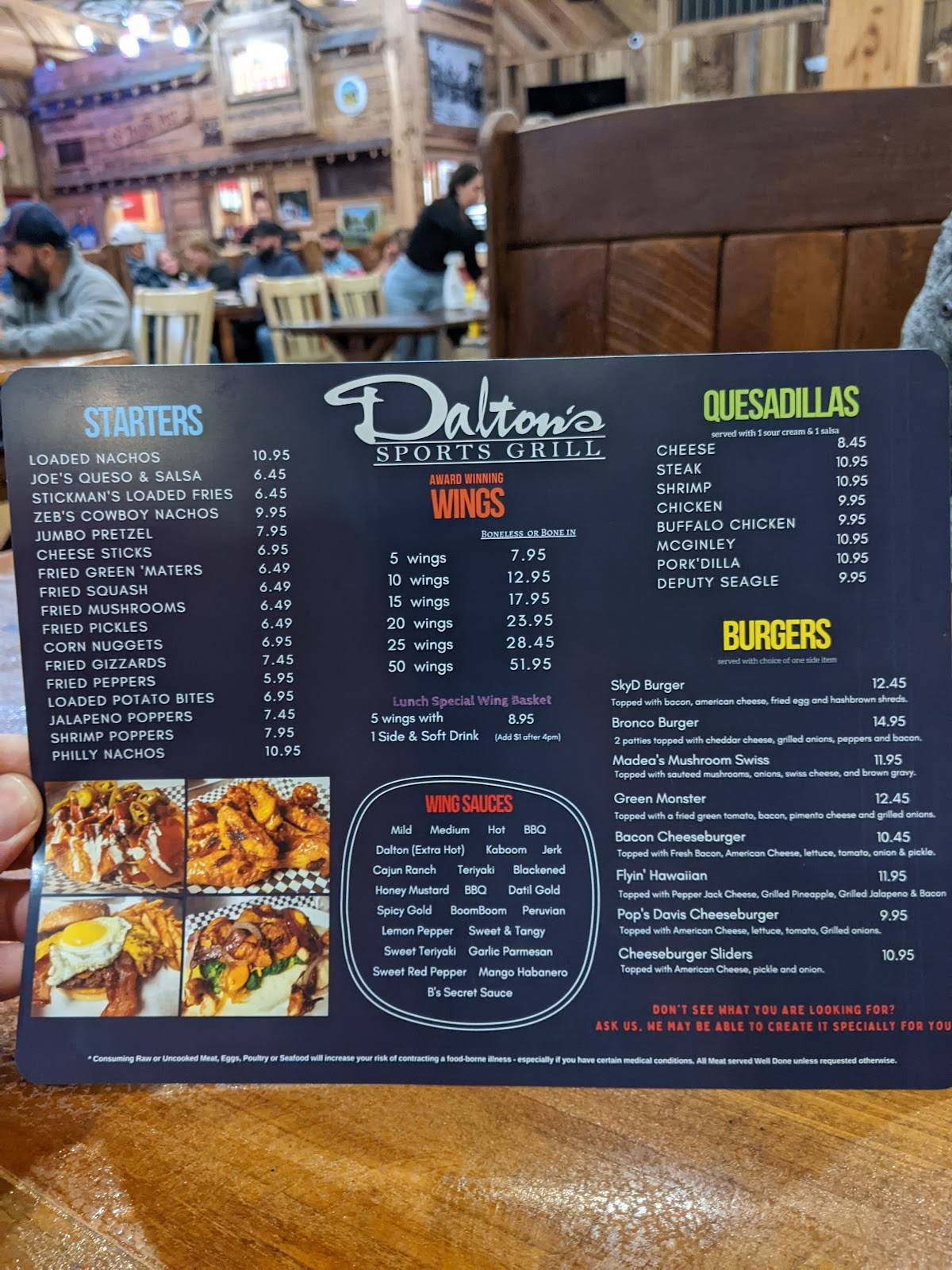 Menu at Dalton's Sports Grill pub & bar, Asbury Lake