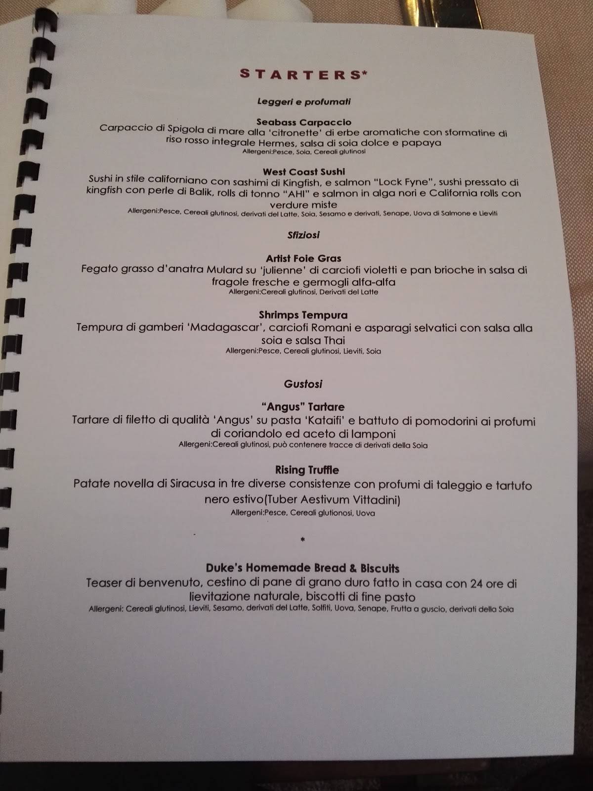 Speisekarte von Duke's pub & Bar, ROM, Viale Parioli