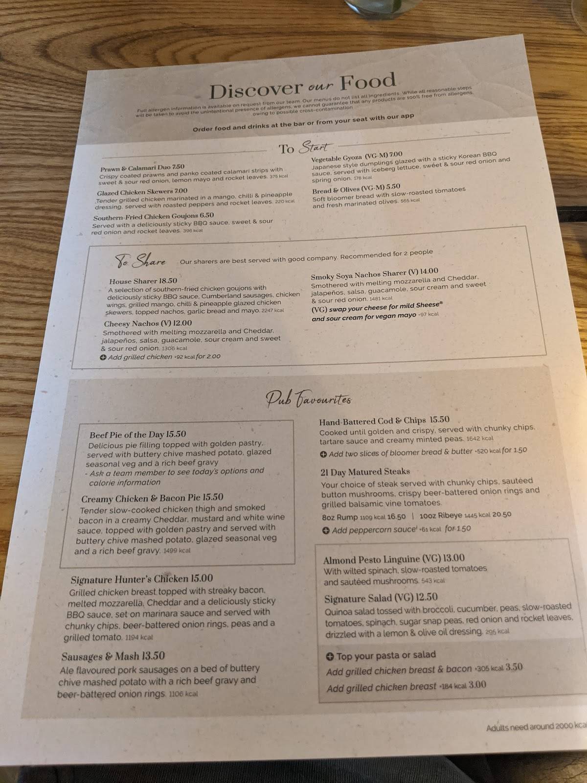 Menu at Farmers Boy Brickendon pub & bar, Hertford