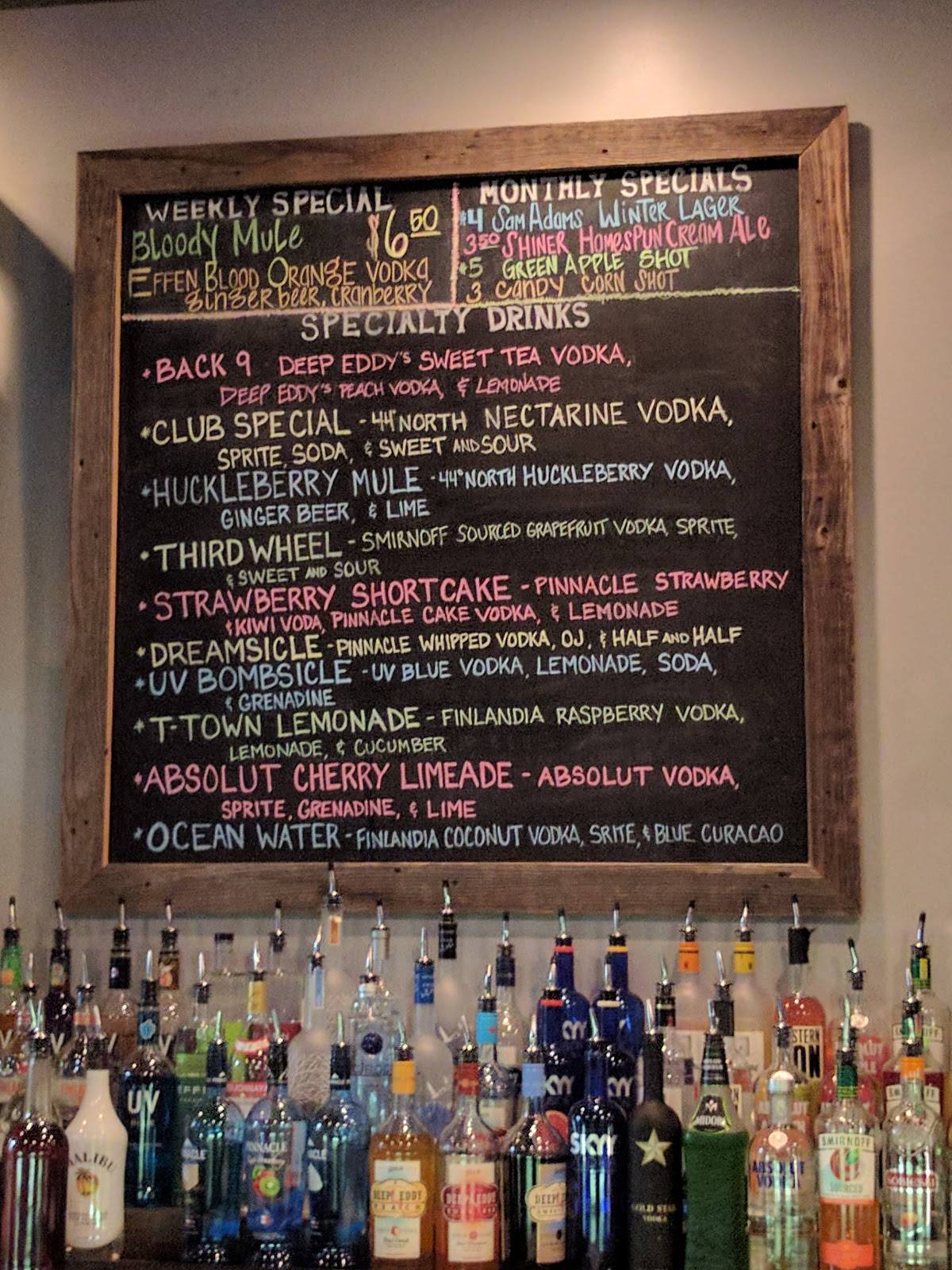 Menu at Inner Circle Vodka Bar, Tulsa