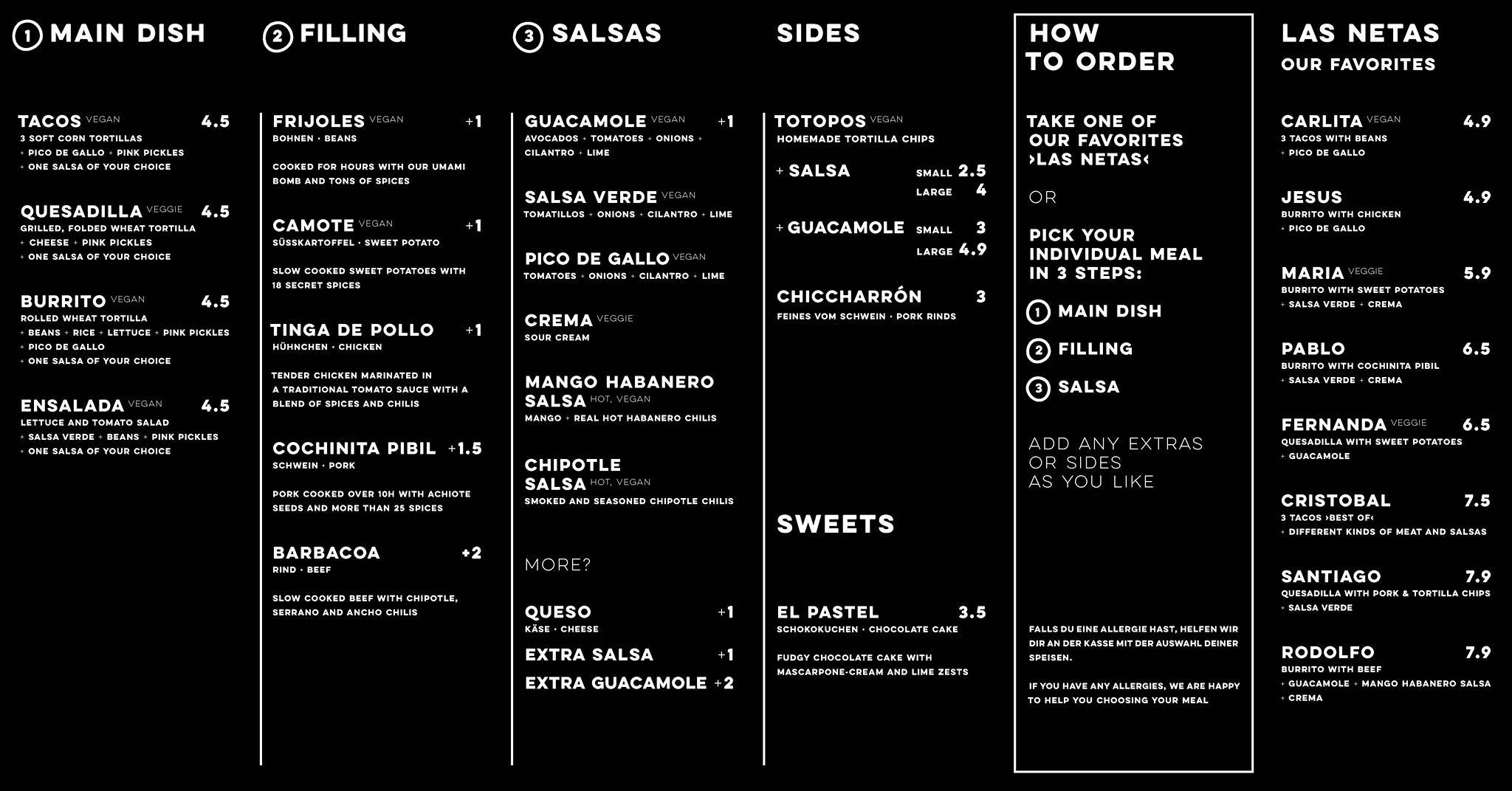 Speisekarte von NETA - Mexican Street Food pub & Bar, Berlin ...