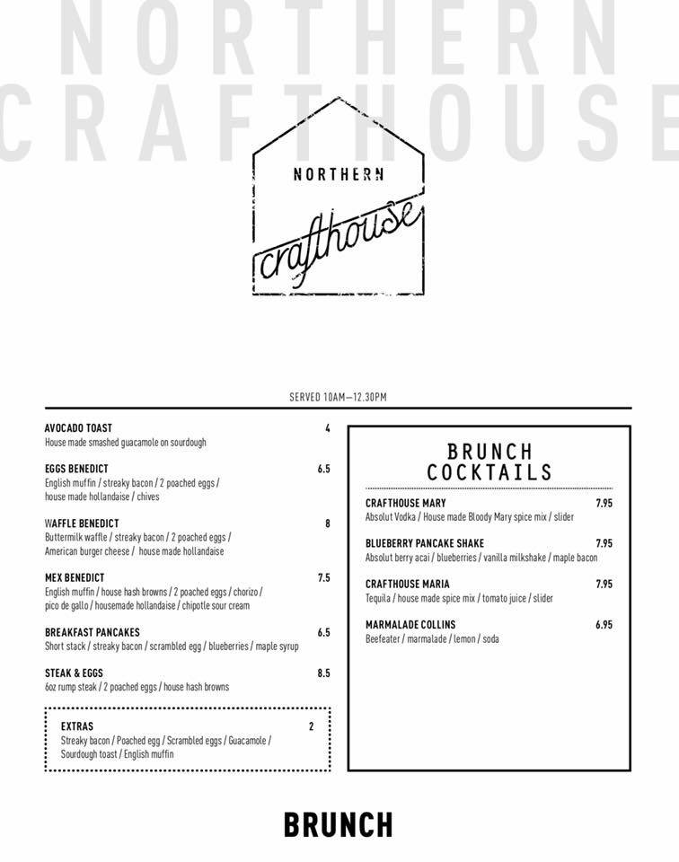 Menu at Northern Crafthouse pub & bar, Whitefield