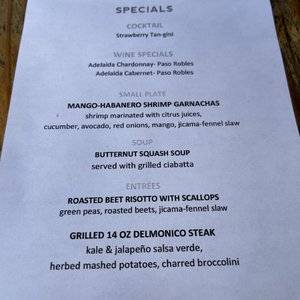 Menu at Rumfish y Vino pub & bar, Ventura