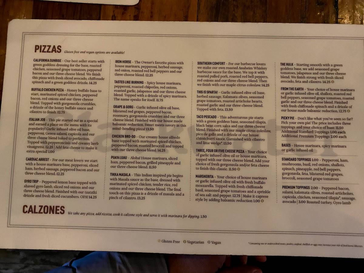 Menu at Slackwater Sandy pub & bar, Sandy