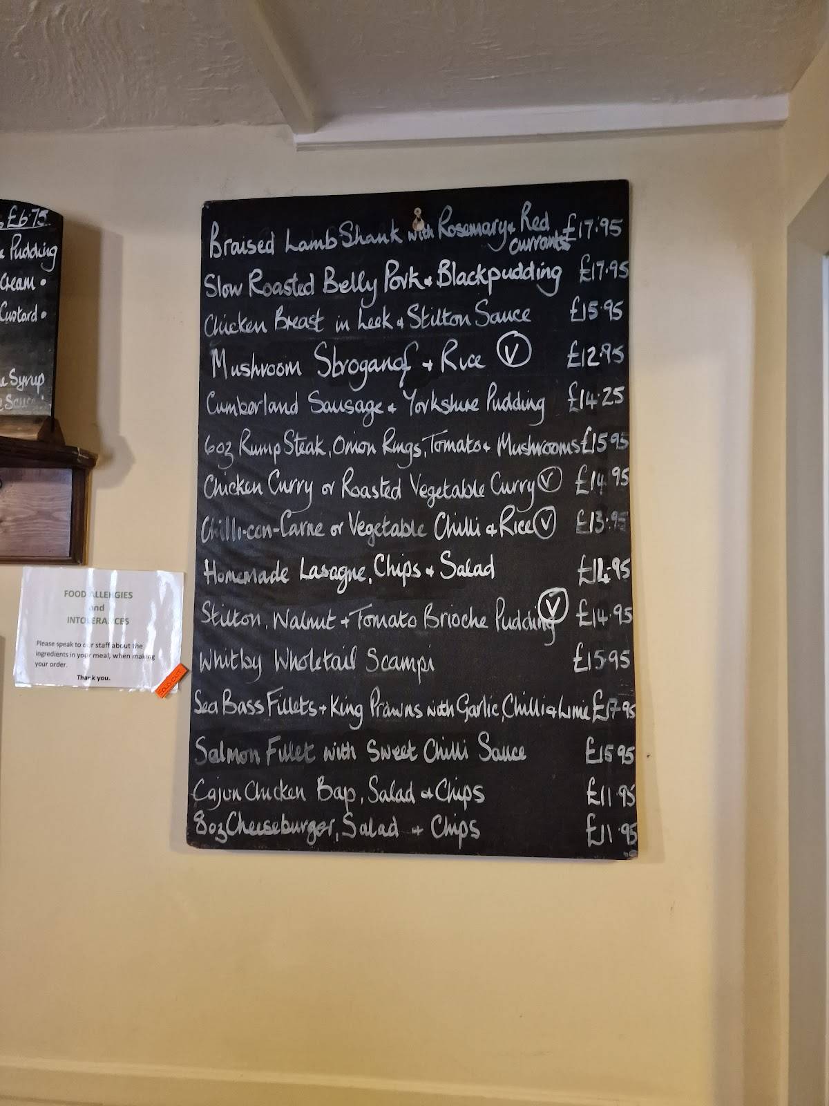 Menu at Star Inn pub & bar, Tideswell