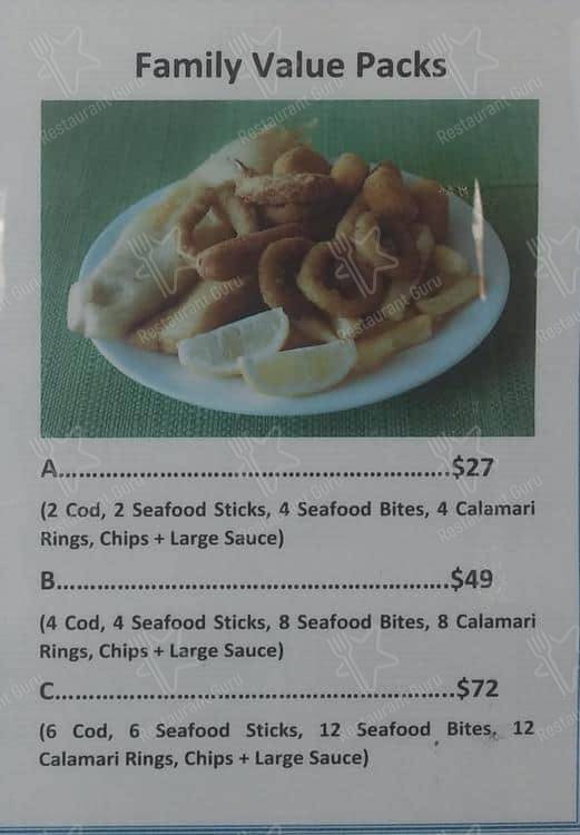 Menu at Super Snack Fish & Chips. Chinese & Noodle bar, Wynnum