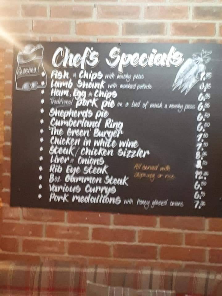 Menu at The Green Billy Row pub & bar, Crook, 7 Billy Row Grn