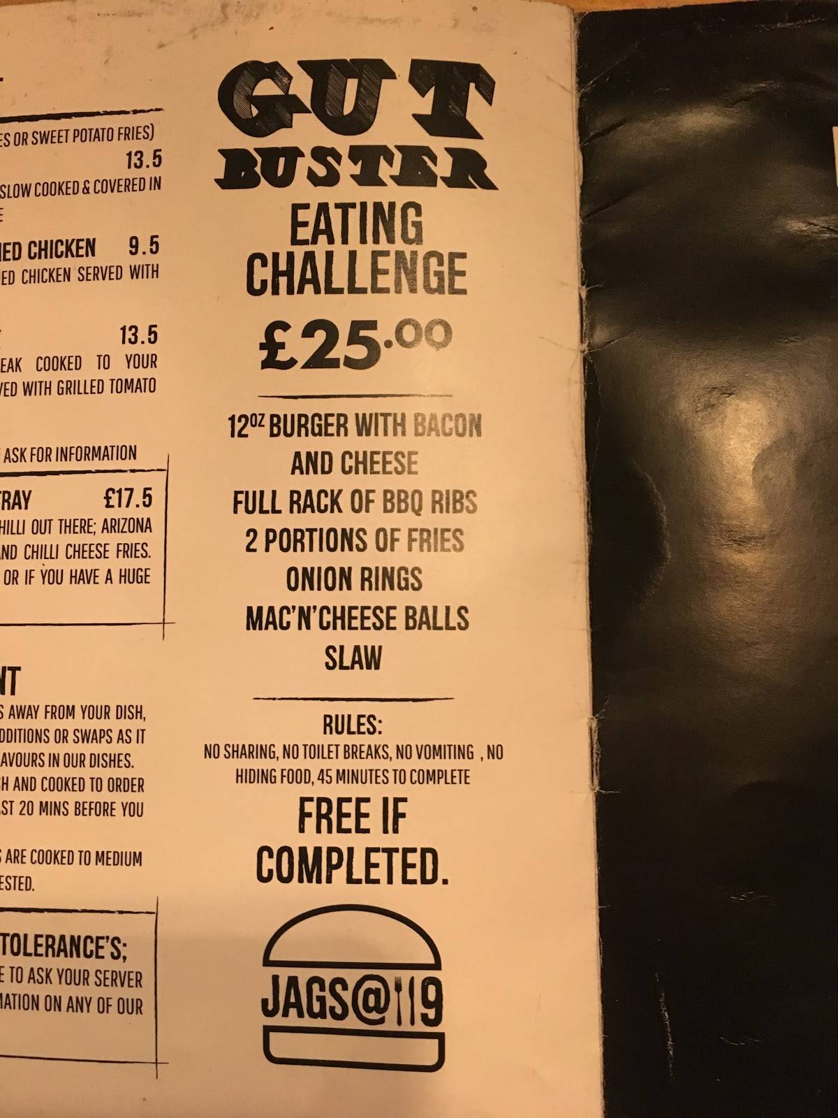 Menu at Three Cuts Burger & Tap restaurant, Portsmouth