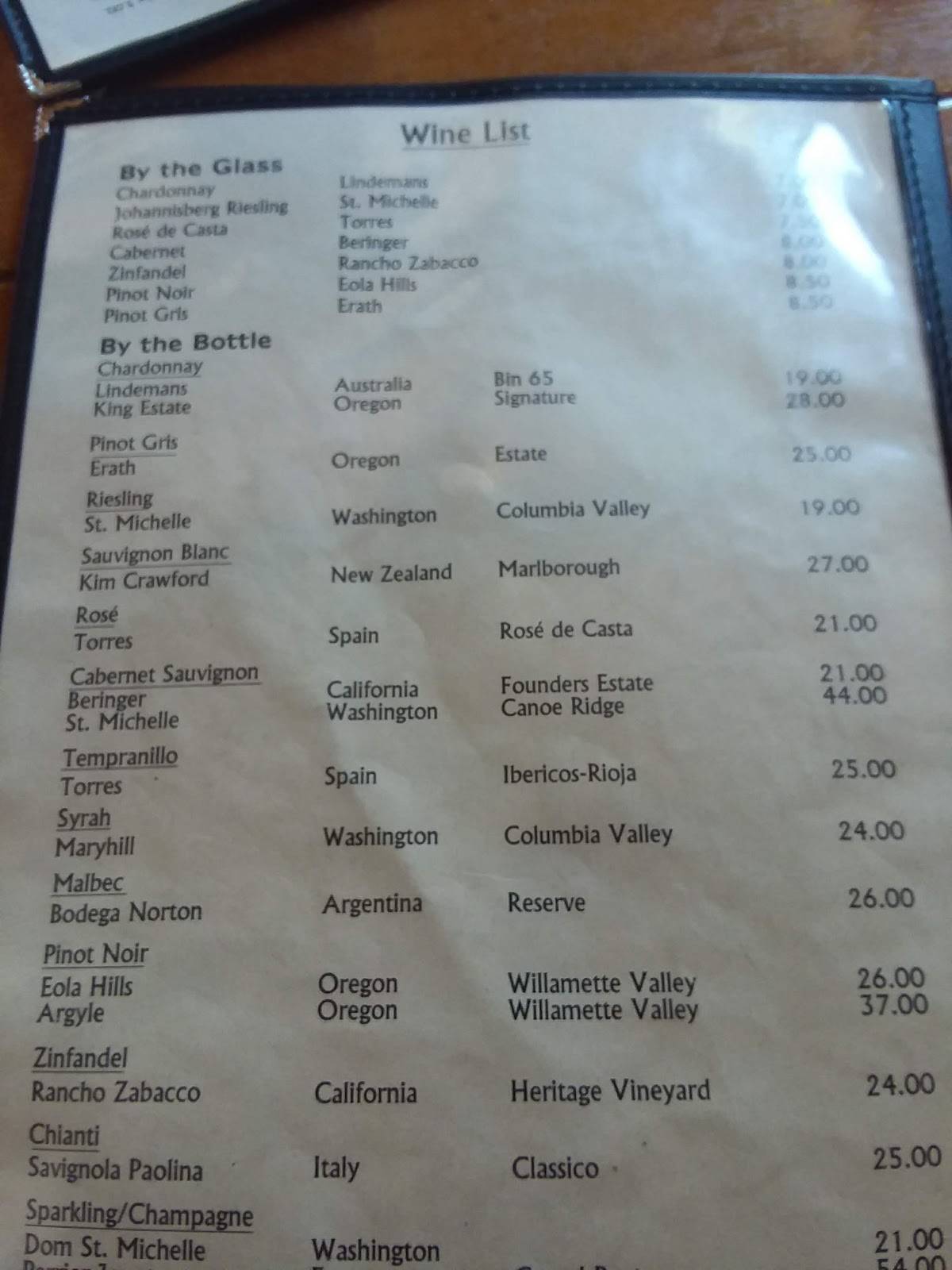 Menu at Warren House Pub, Cannon Beach