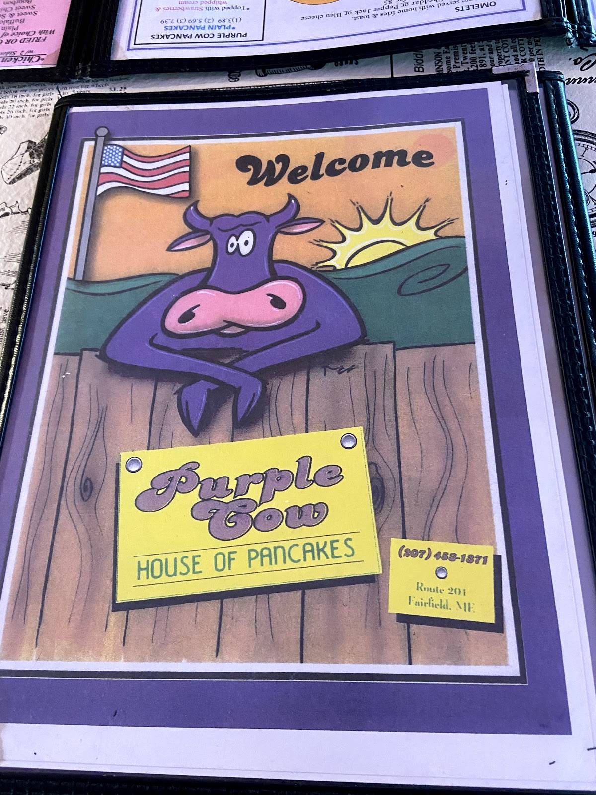 Menu at Purple Cow House of Pancakes restaurant, Fairfield, 6 Skowhegan ...