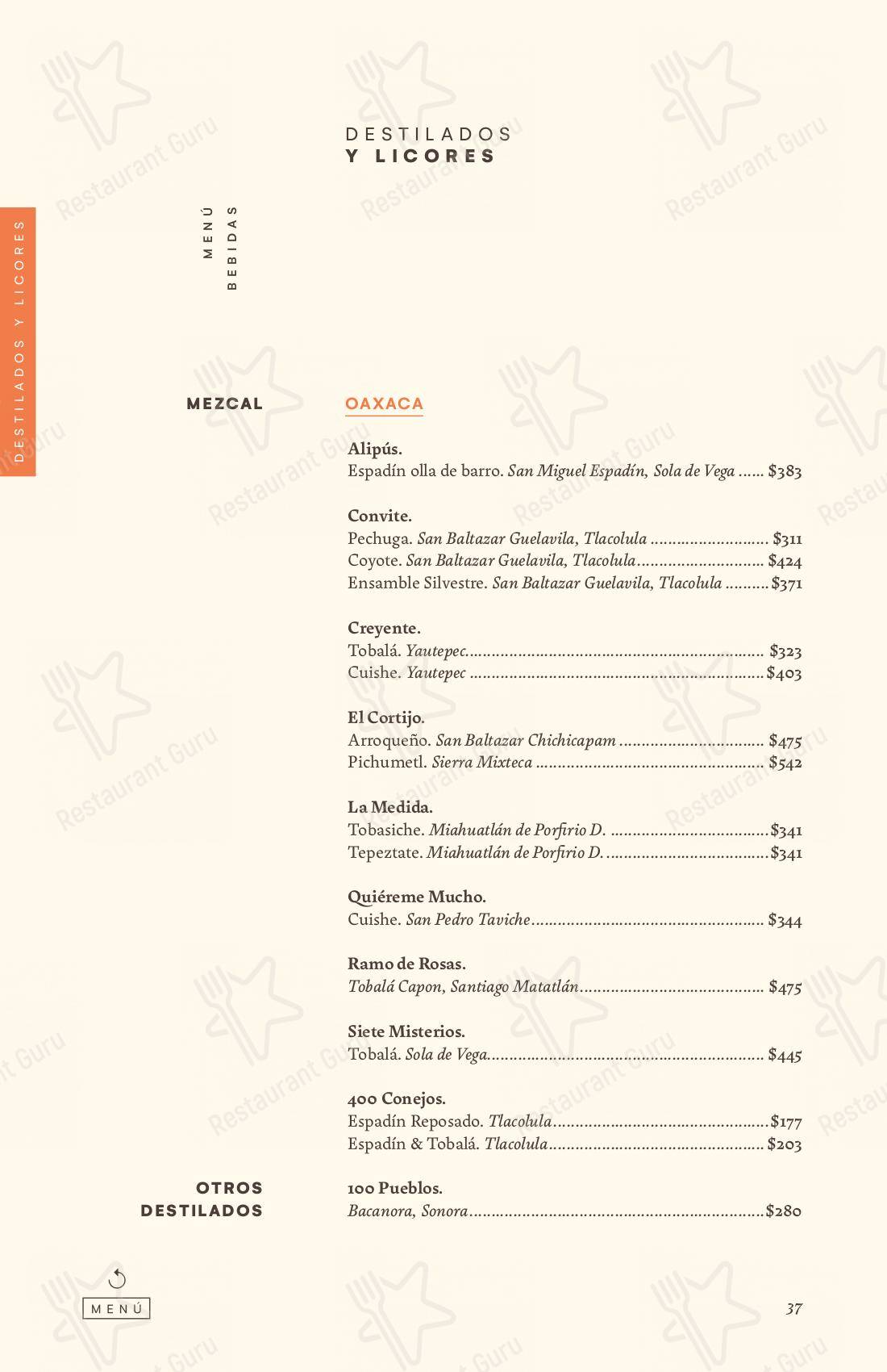 Carta del restaurante Quintonil, Ciudad López Mateos, Newton 55 Col ...