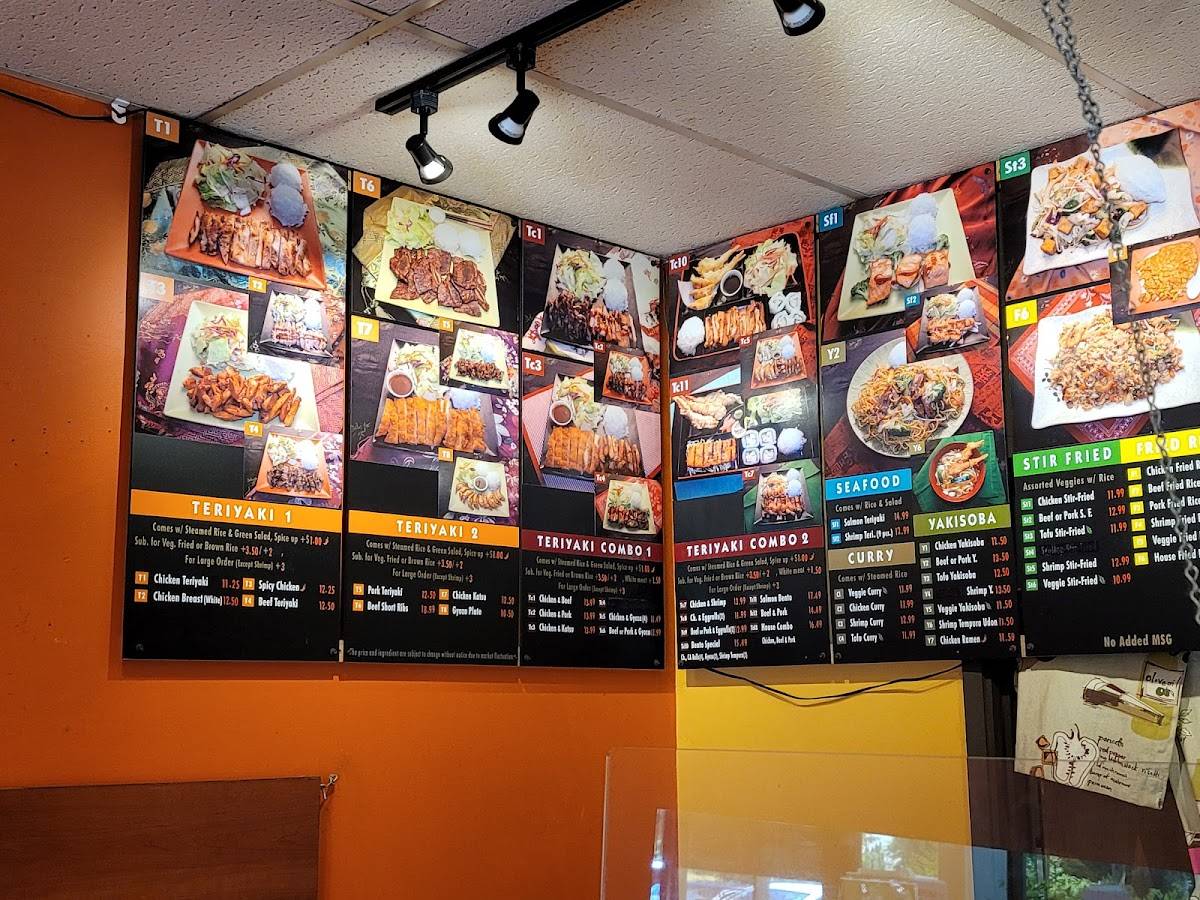 Menu at Acacia Teriyaki restaurant, Redmond