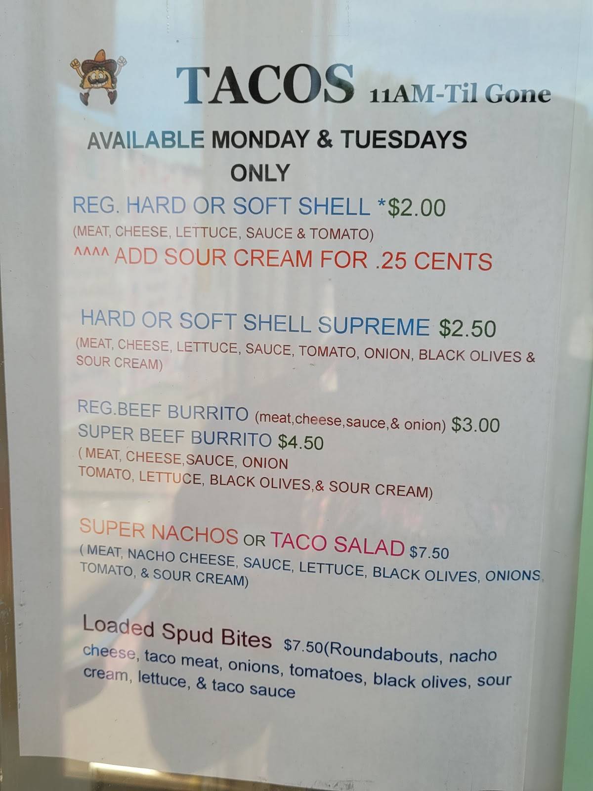 Menu at Dari King restaurant, Redwood Falls