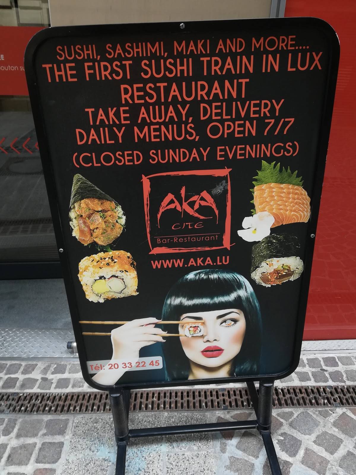 Menu au Aka Cité restaurant, Luxembourg