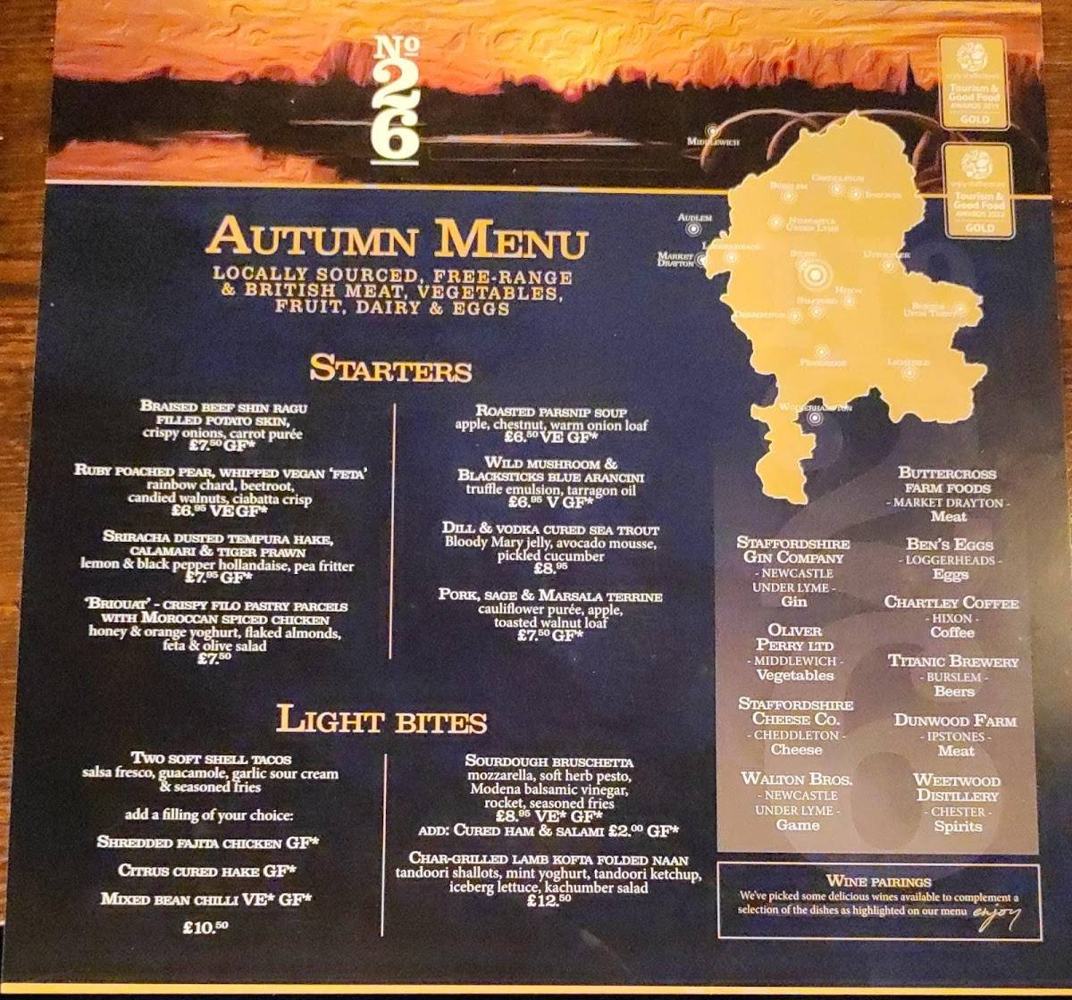 Menu at Aston Marina restaurant, Stone, Lichfield Road