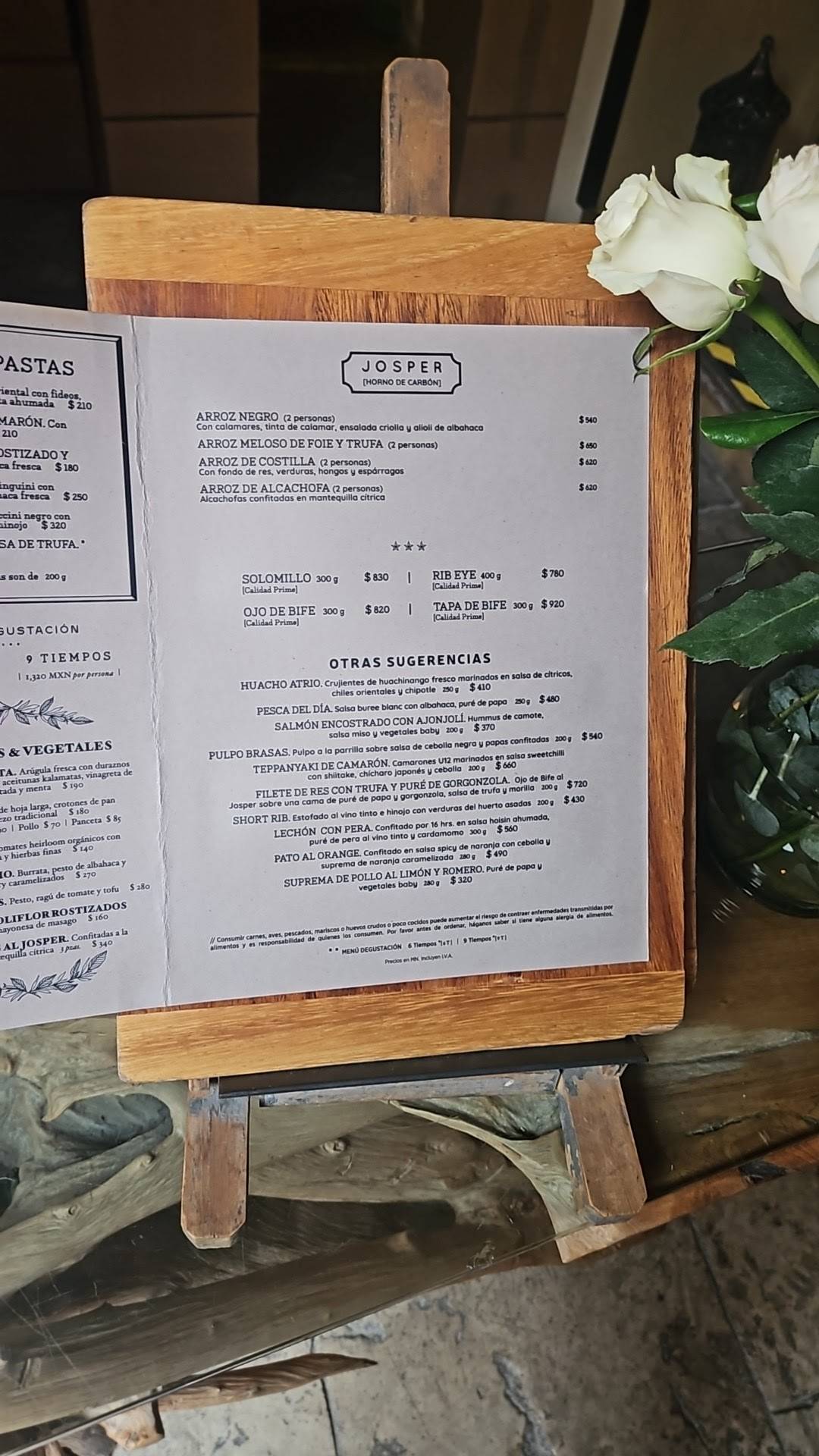 Menu at Atrio Restaurant, San Miguel de Allende