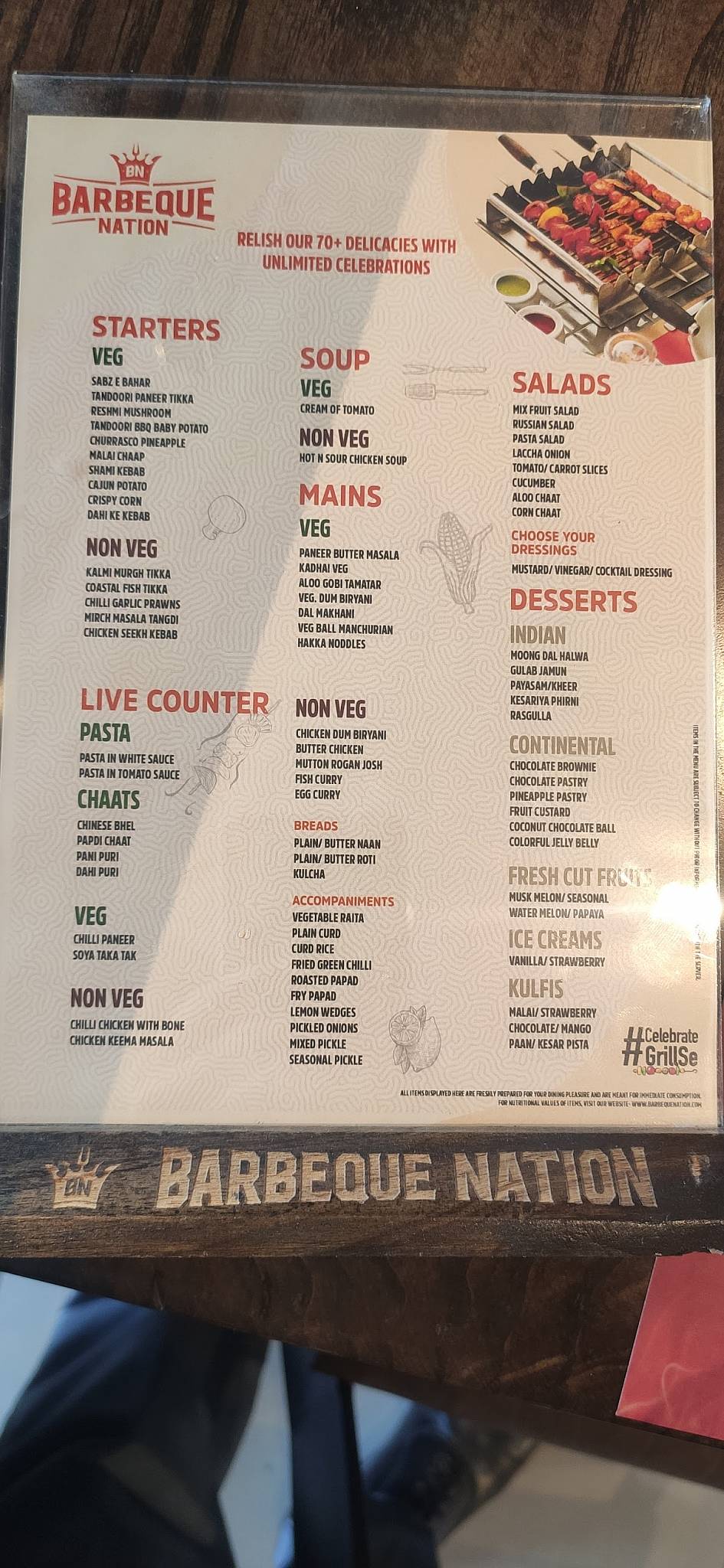 Menu at Barbeque Nation - Attapur, Hyderabad