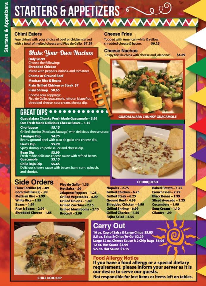 Menu at Chile Rojo Mexican Cuisine restaurant, Mount Airy