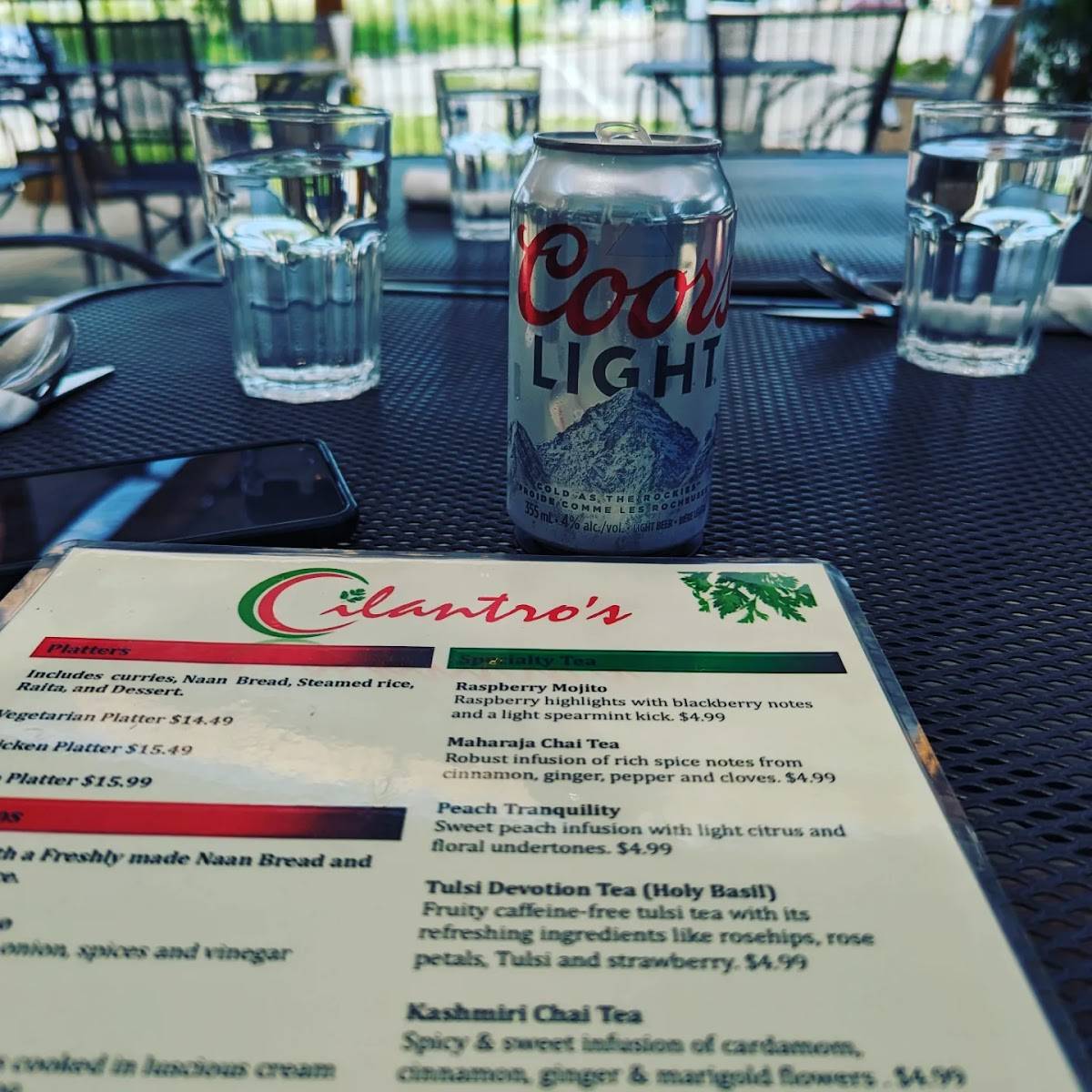 Menu at Cilantro's Restaurant - Gateway Rd, Winnipeg