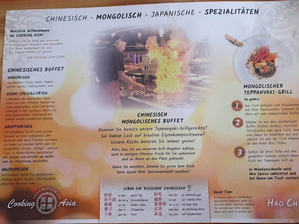 Speisekarte von Cooking Asia Freising restaurant, Freising