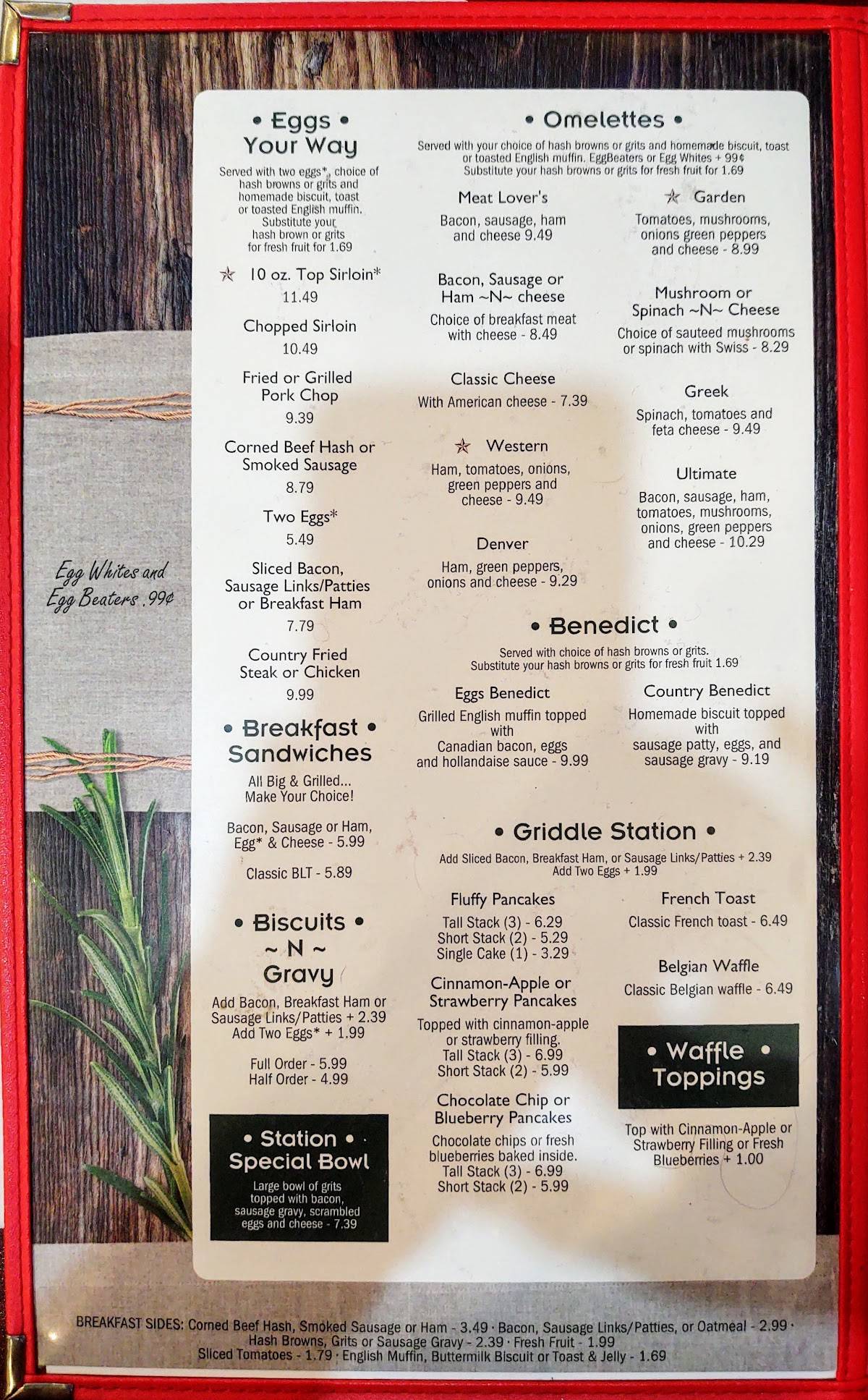 Menu at Davenport Diner restaurant, Davenport, US Hwy 27