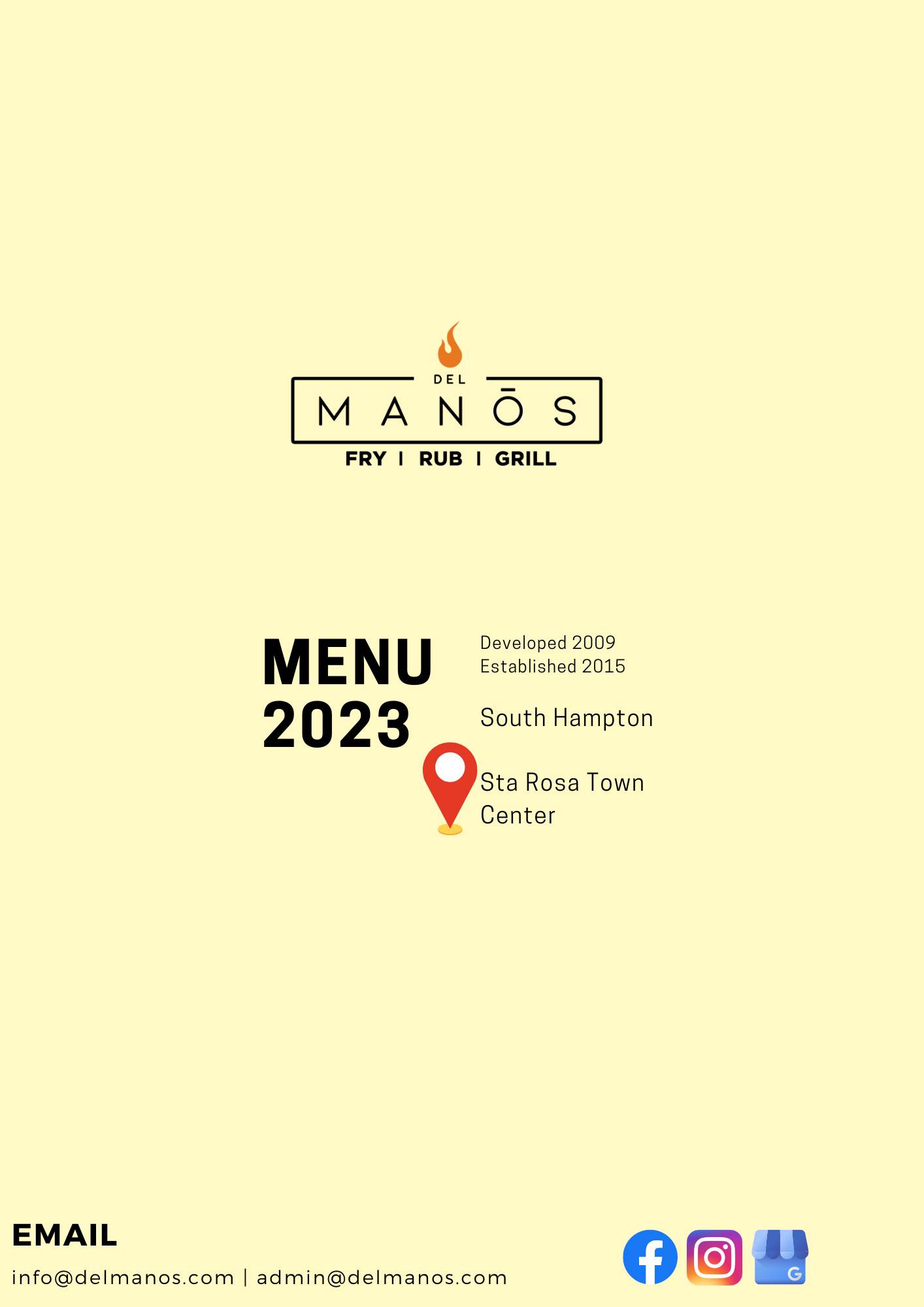 Menu at Del Mano's Macabling restaurant, Santa Rosa, Sta. Rosa Town ...