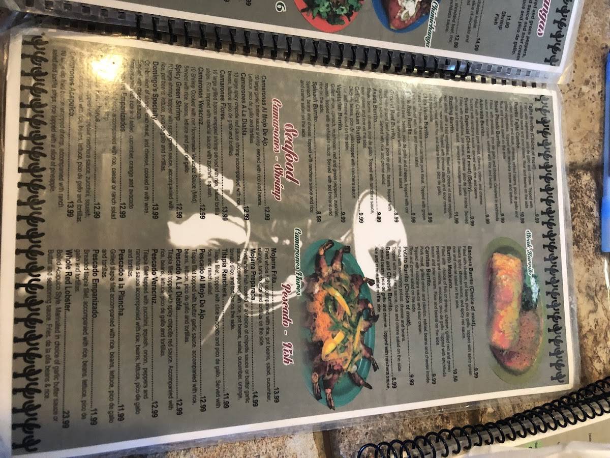Menu at Domingos Mexican & Seafood Restaurant, Mocksville
