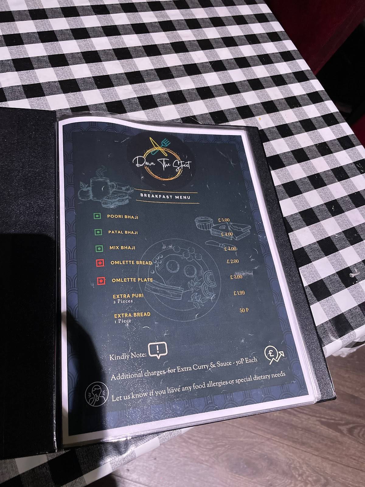 Menu at Down the Street (Authentic Goan and Indo Chinese cuisine ...