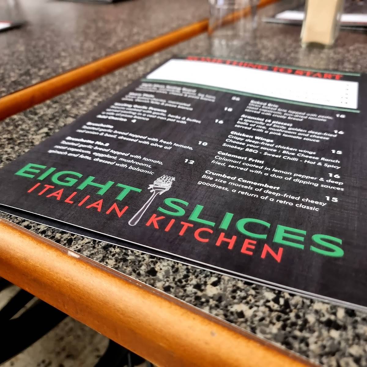 Menu at Eight Slices Italian Kitchen restaurant, Tapping