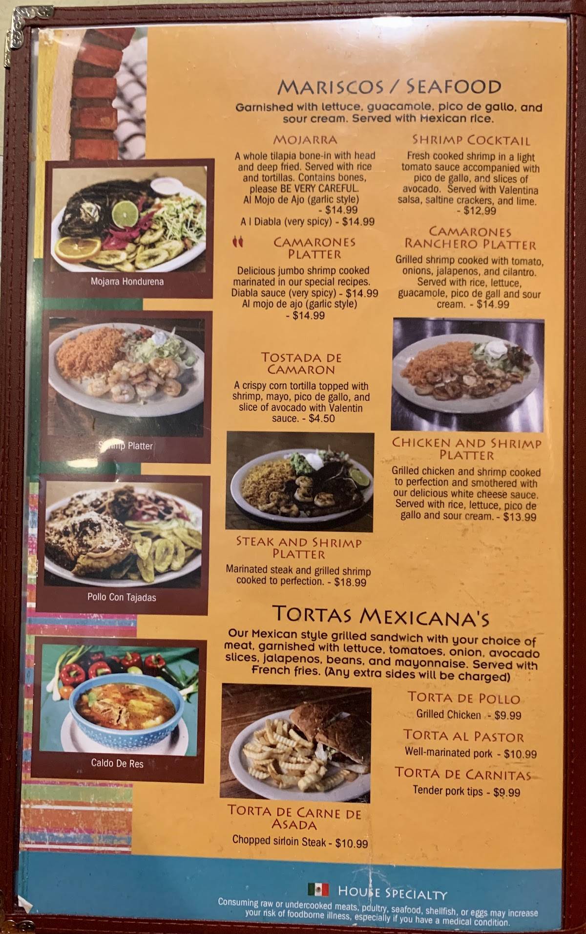 Menu at El Ranchero Loco restaurant, Pigeon Forge
