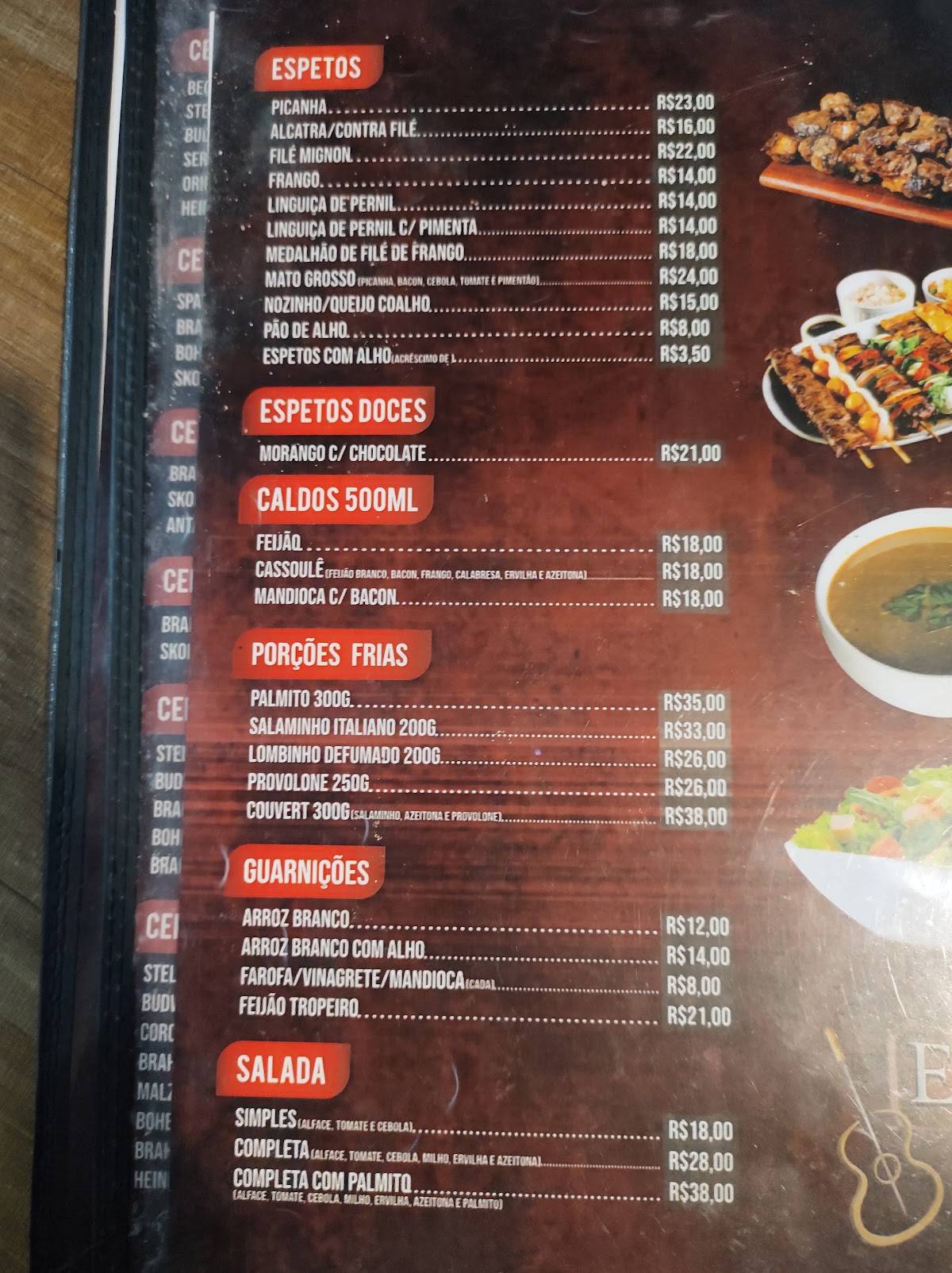 Menu em Espeto & Viola restaurante, Lavras