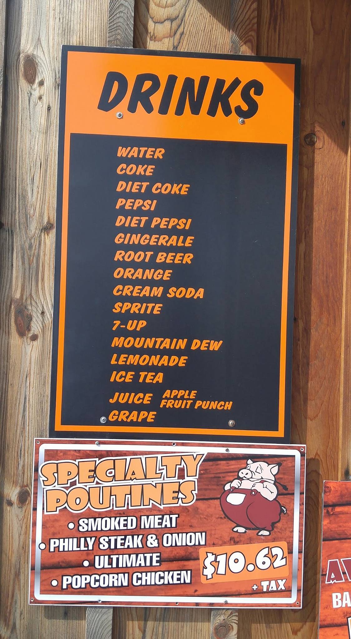 Menu at Fat Les's Chip Stand restaurant, Kemptville, 639 Van Buren St