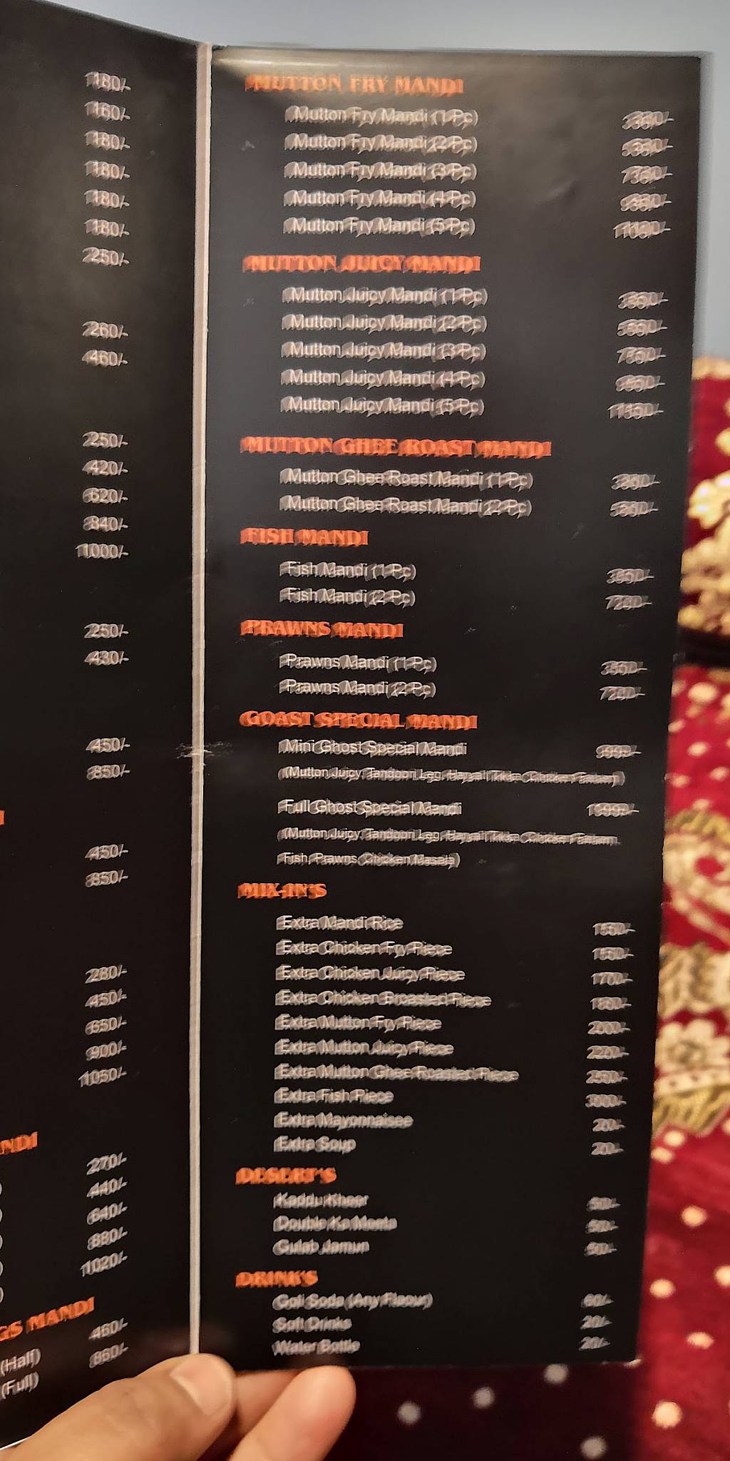 Menu at Ghost Mandi - Arabian Restaurant, Ramachandrapuram-Bhel Township