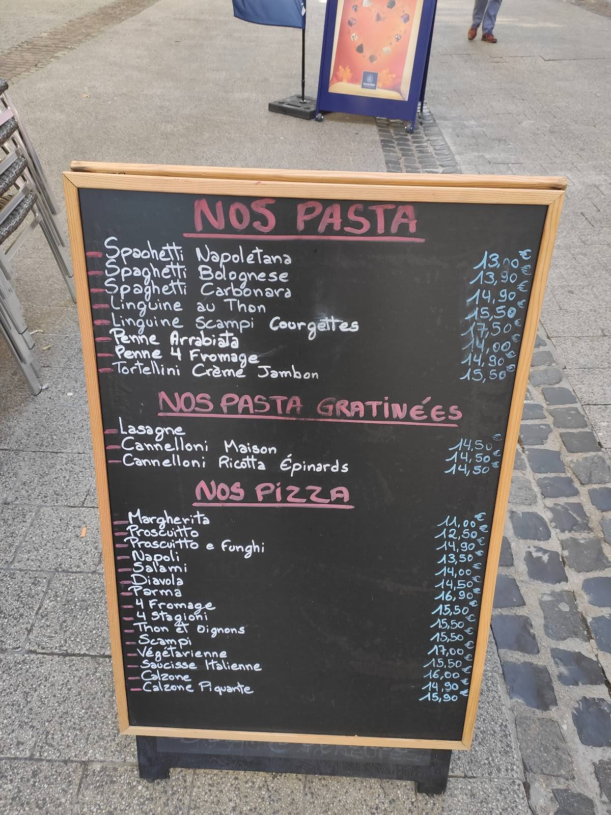 Menu at Il Punto restaurant, Luxembourg City