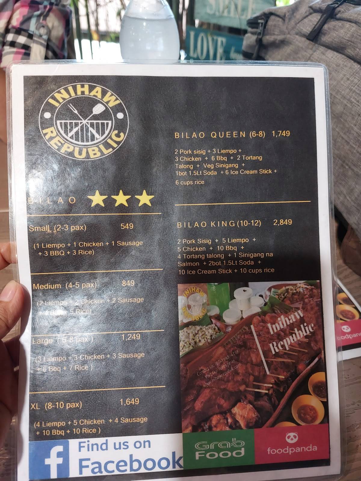 Menu at Inihaw Republic Baguio City, Baguio