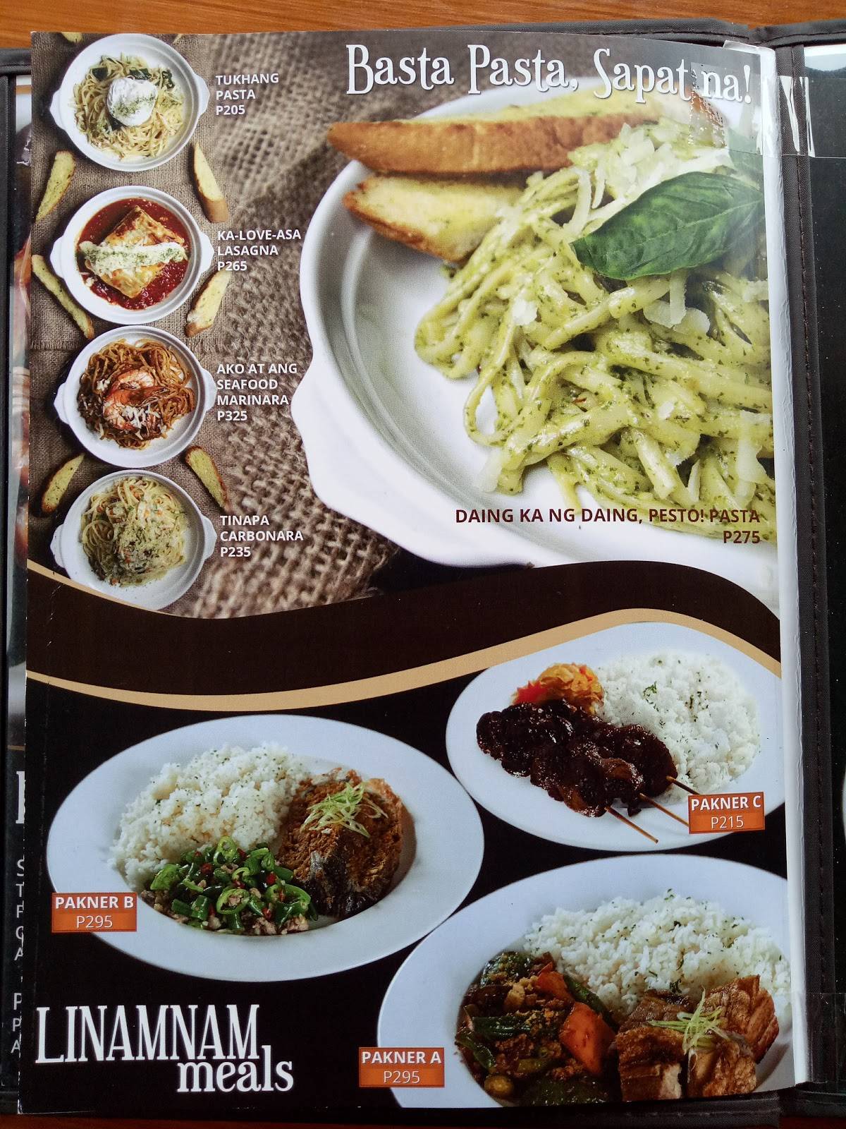 Menu at Ka Tunying's Tagaytay restaurant, Tagaytay, Unid D